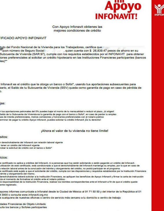 Cómo obtener el certificado de apoyo Infonavit para tu crédito hoy